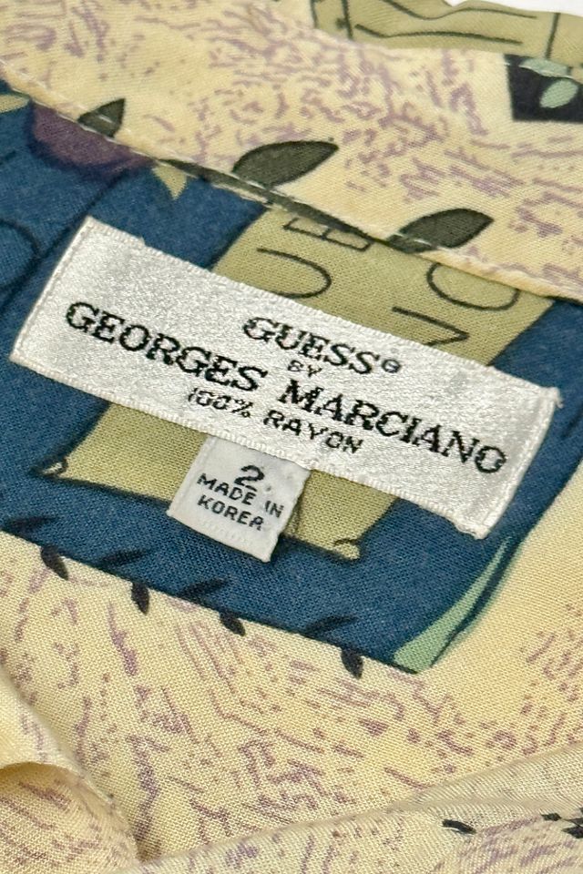 Vintage 1990’s Guess France Print Rayon Shirt | Urban Outfitters