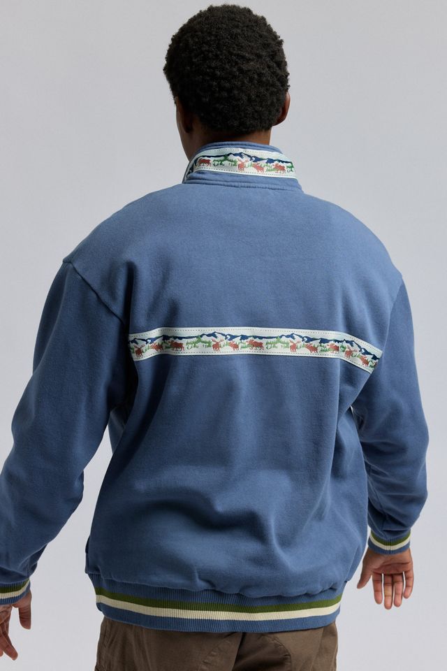 Parks Project Acadia Moose Quarter Zip Fleece Sweatshirt | Urban Outfitters