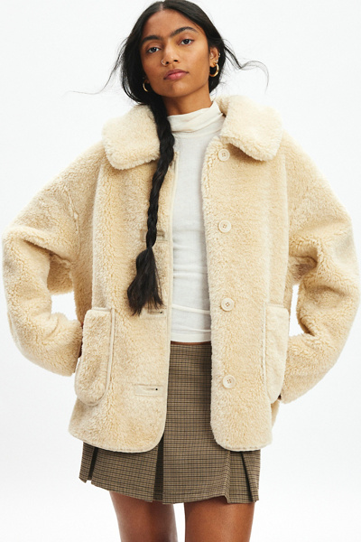 Kimchi Blue Kiki Faux Shearling Chore Jacket | Urban Outfitters