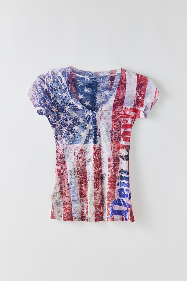 Vintage Sheer Flag Shirt | Urban Outfitters