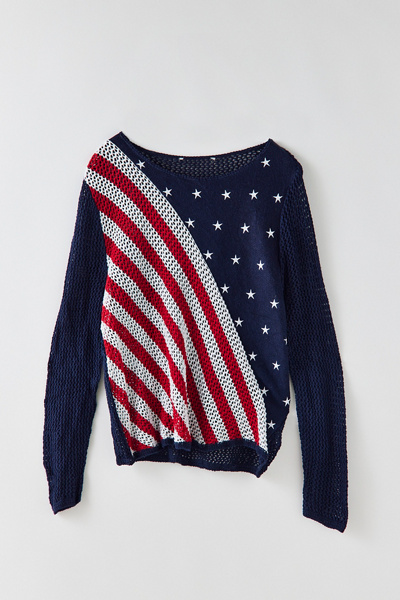 Vintage Flag Net Sweater | Urban Outfitters