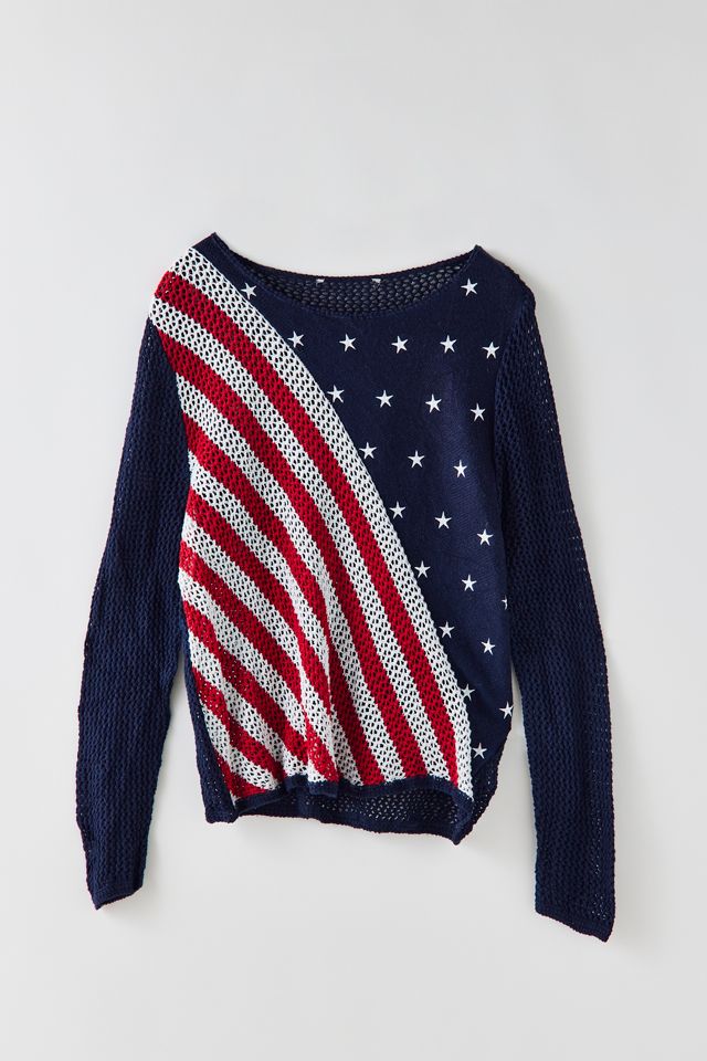 Vintage Flag Net Sweater | Urban Outfitters