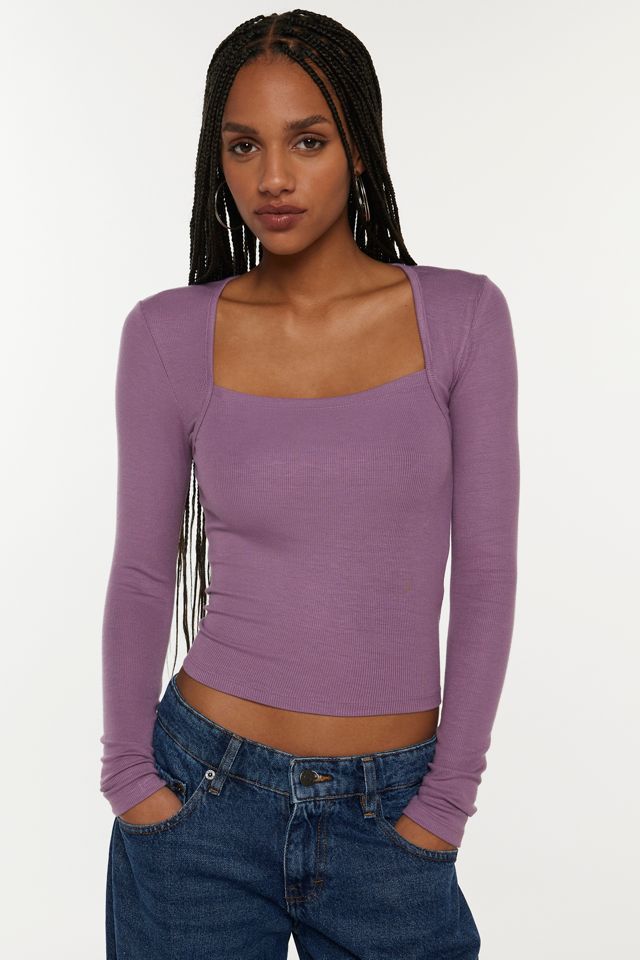 Silence + Noise Brody Long Sleeve Shrug Top | Urban Outfitters