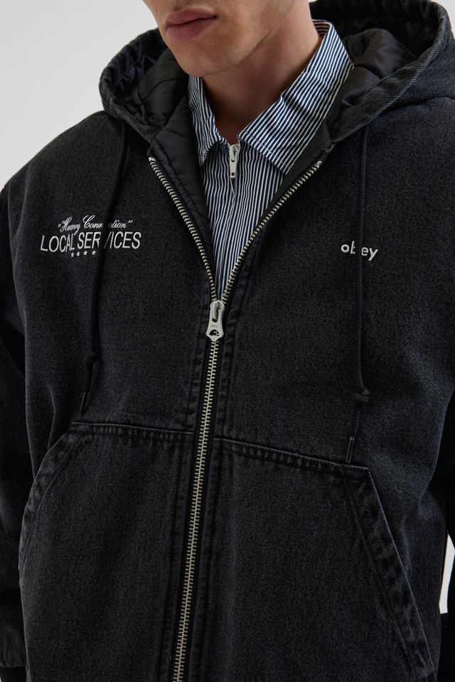 OBEY Local Service Full Zip Hooded Jacket | Urban Outfitters
