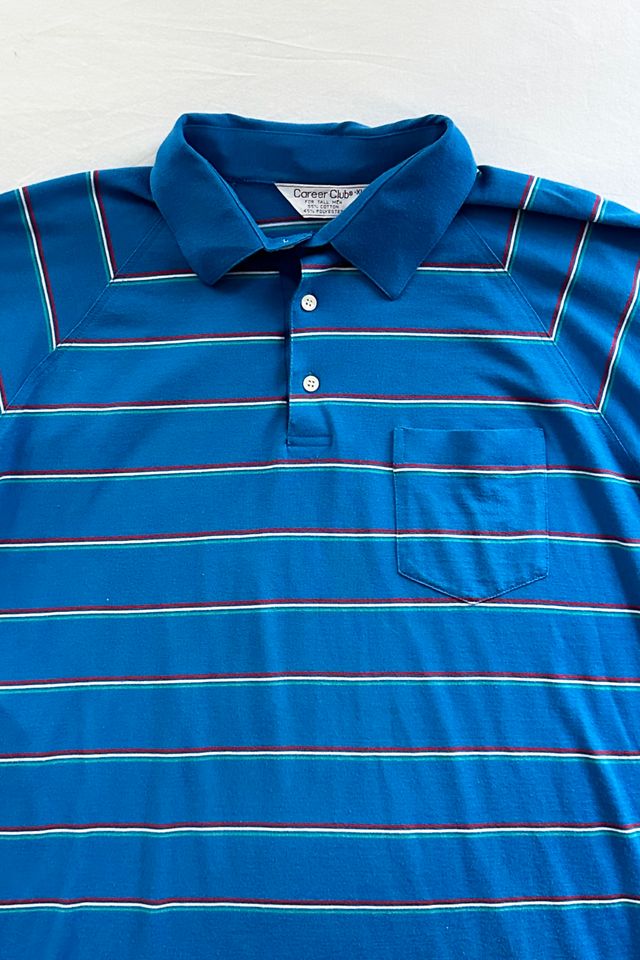 Vintage Oversized Blue Striped Cotton Polo | Urban Outfitters