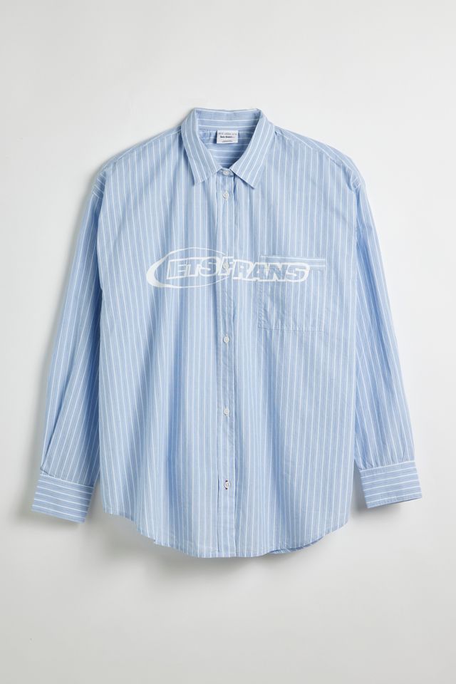 iets frans… Clean Stripe Long Sleeve Button-Down Shirt | Urban Outfitters