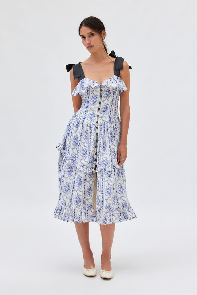 Kimchi Blue Kristin Button Front Drop Waist Midi Dress | Urban Outfitters