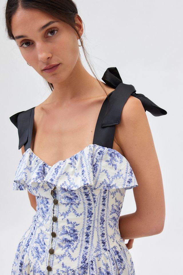 Kimchi Blue Kristin Button Front Drop Waist Midi Dress | Urban Outfitters