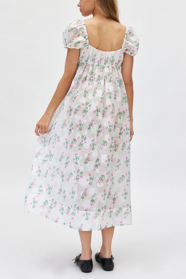 For Love & Lemons Remi Sheer Babydoll Midi Dress | Urban Outfitters