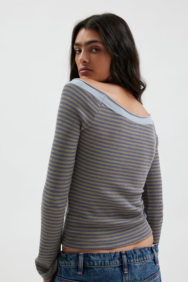BDG Stella Boatneck Waffle Knit Tee | Urban Outfitters