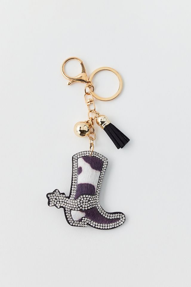 Urban Renewal Vintage Western Cow Print Boot Keychain | Urban Outfitters