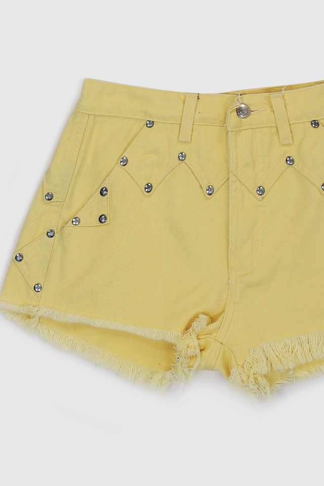 Vintage Y2K Yellow Distressed Shorts | Urban Outfitters