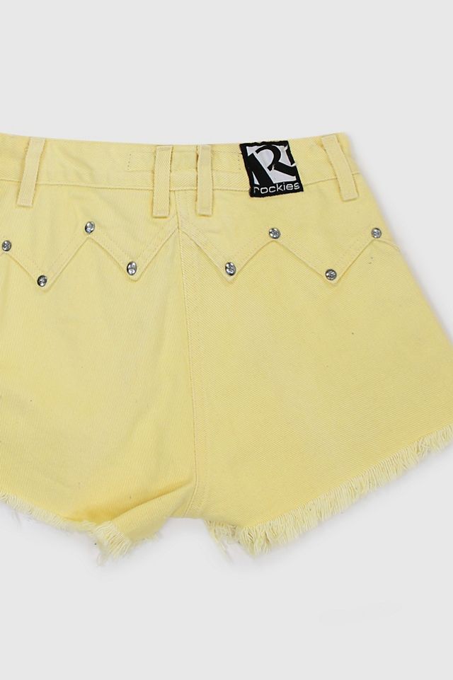 Vintage Y2K Yellow Distressed Shorts | Urban Outfitters