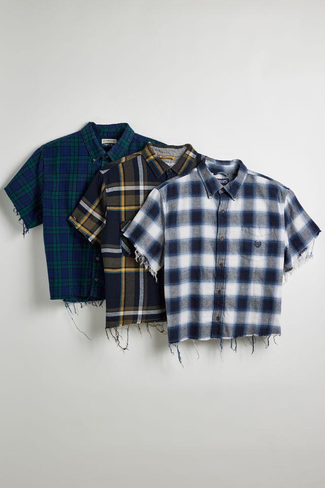 Urban Renewal Remade Cropped Boxy Flannel Shirt | Urban Outfitters