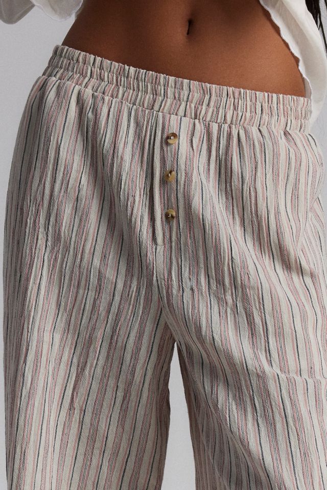 Urban Renewal Remnants Striped Button Front Boxer Pant | Urban Outfitters