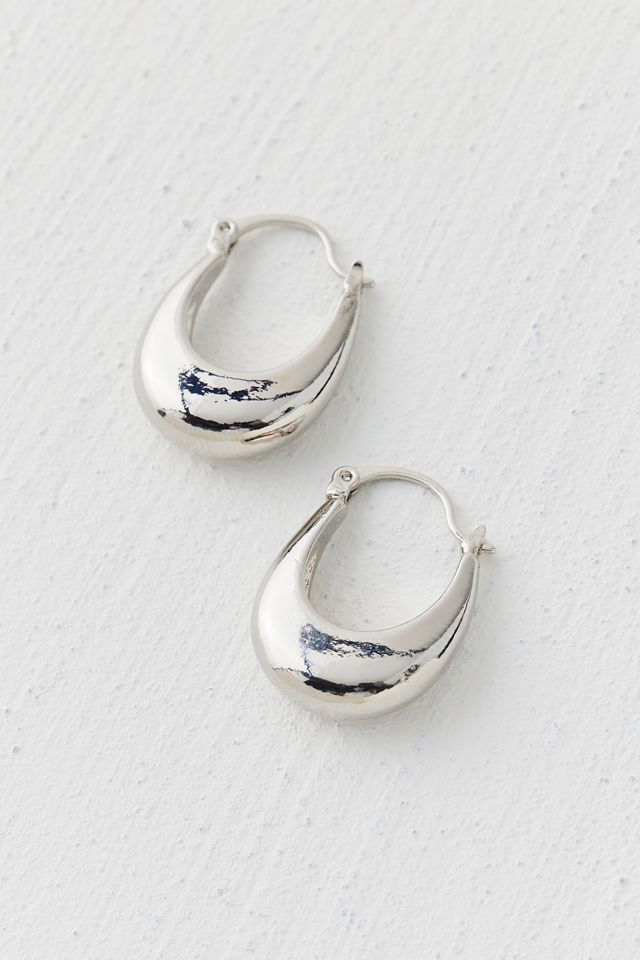 14k Gold Plated Oblong Hoop Earring | Urban Outfitters