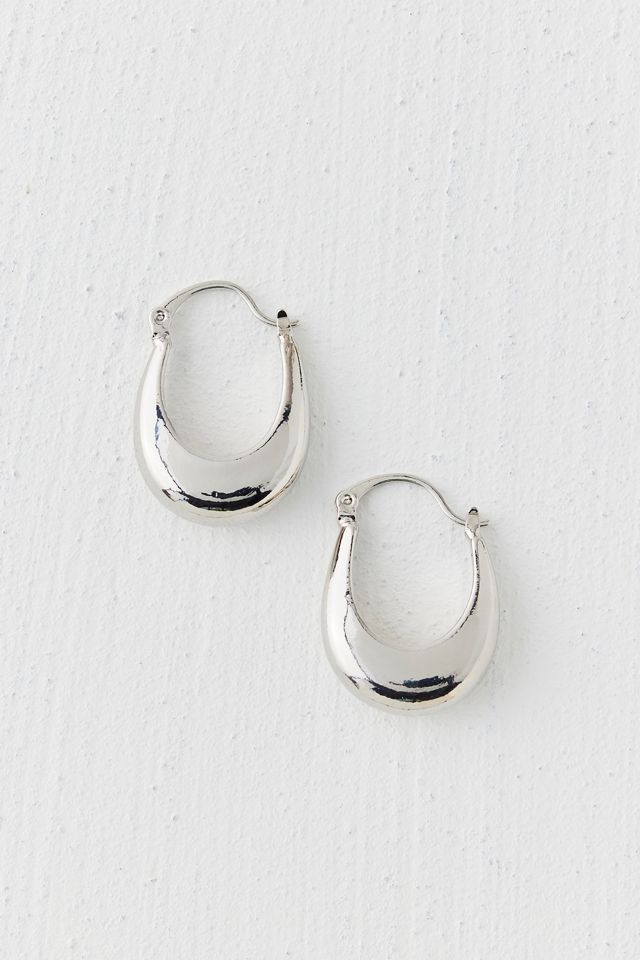 14k Gold Plated Oblong Hoop Earring | Urban Outfitters