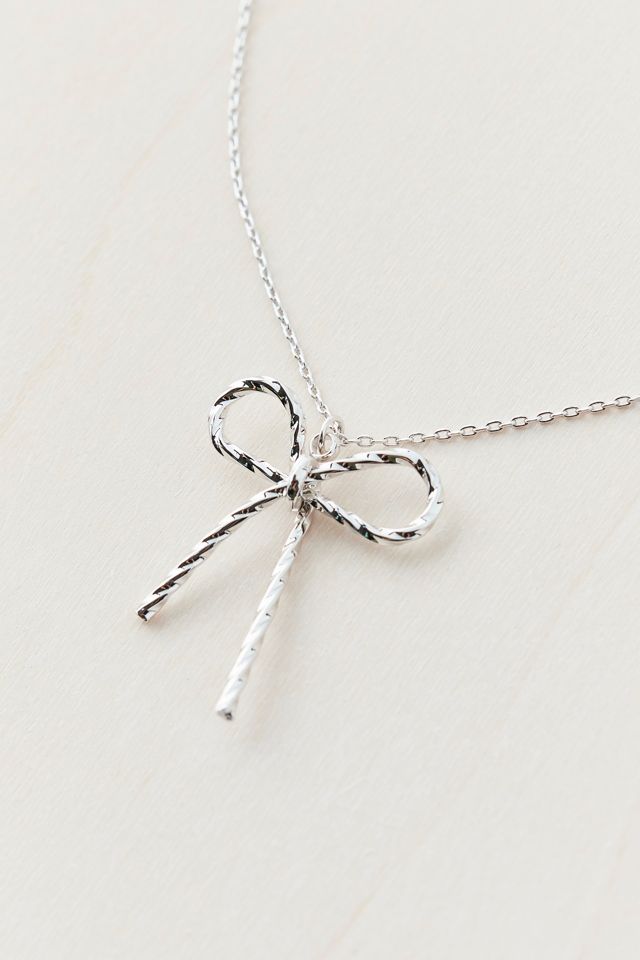 14k Gold Plated Bow Charm Necklace | Urban Outfitters