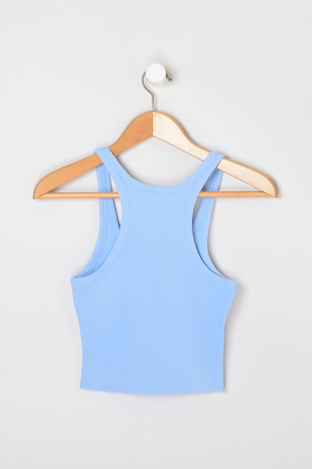 Vintage 90s Light Blue Ribbed Cropped Tank | Urban Outfitters