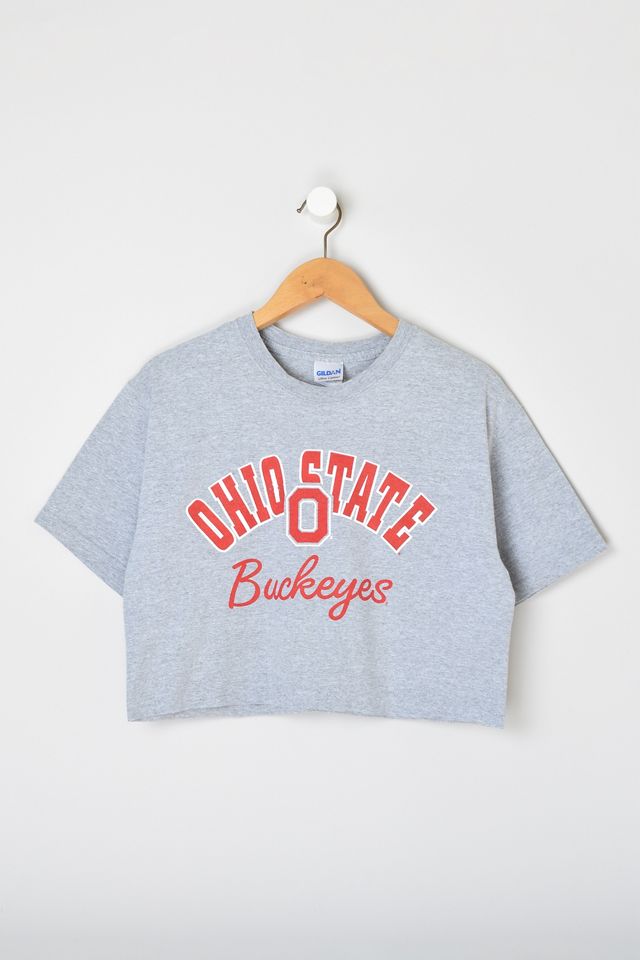 Vintage 90s Ohio State Grey Cropped T-Shirt | Urban Outfitters