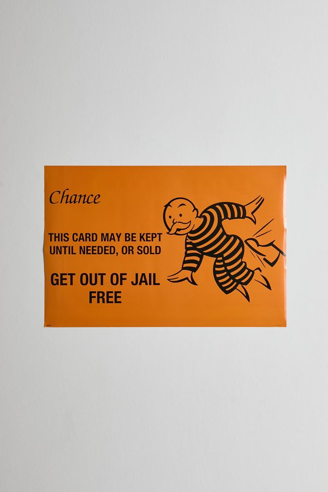 Monopoly Chance Jail Free Poster | Urban Outfitters Canada