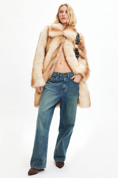 Silence + Noise Gail Faux Fur Overcoat | Urban Outfitters