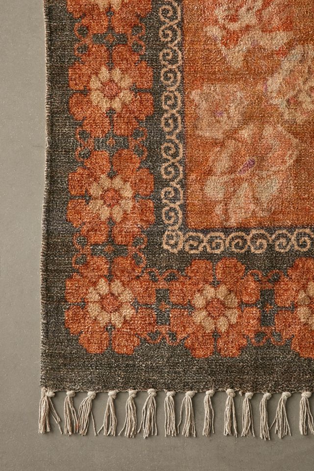 Minerva Floral Digital Printed Chenille Rug | Urban Outfitters