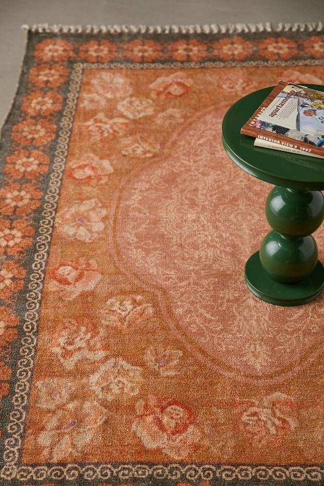 Minerva Floral Digital Printed Chenille Rug | Urban Outfitters