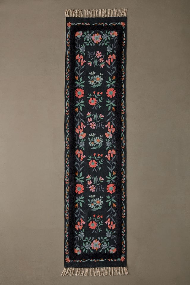 Elaine Floral Brushed Rug | Urban Outfitters