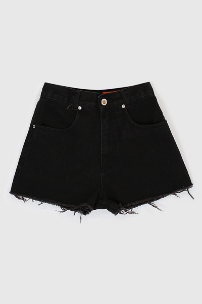 Vintage Black Lawman Button Down High Waisted Shorts | Urban Outfitters