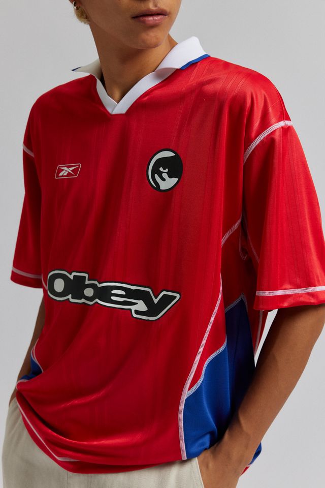 Reebok X OBEY Logo Soccer Jersey Tee | Urban Outfitters