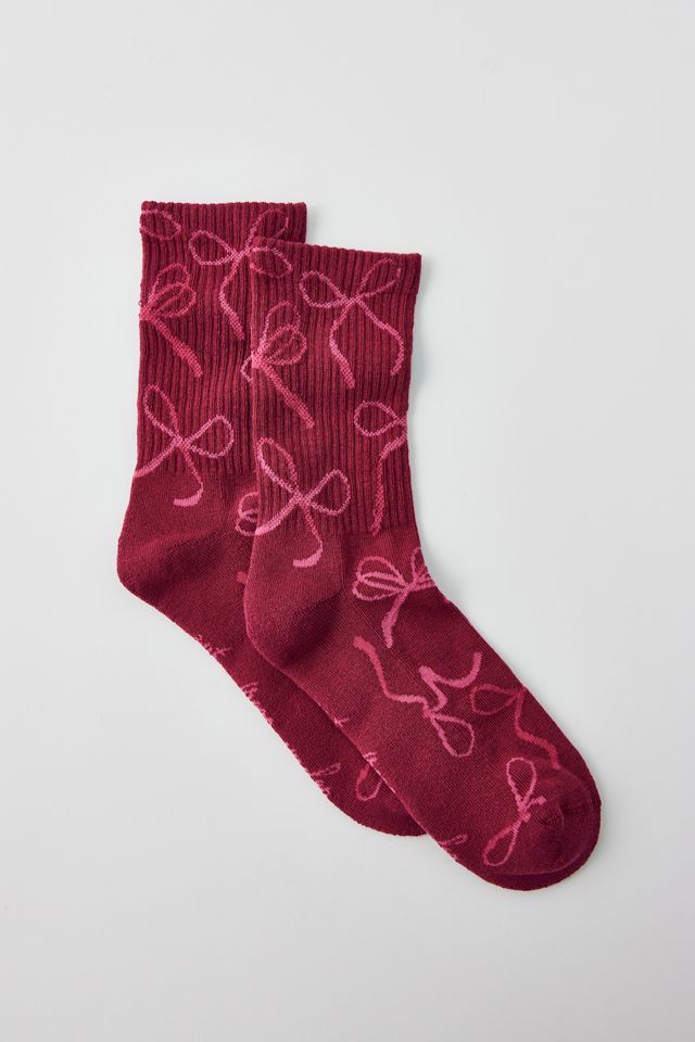 Bow Print Crew Sock | Urban Outfitters
