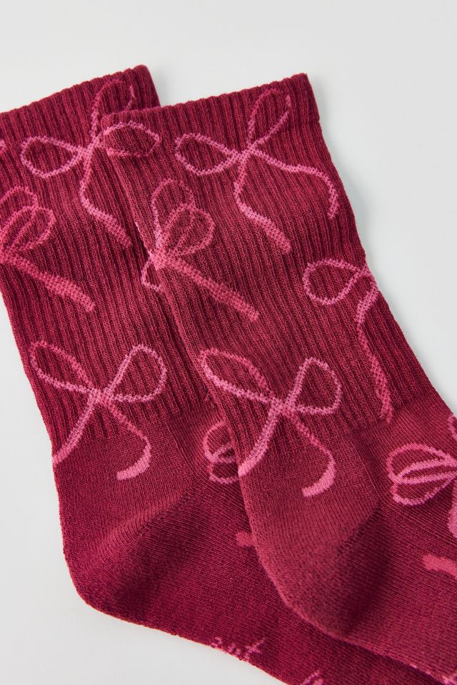 Bow Print Crew Sock | Urban Outfitters