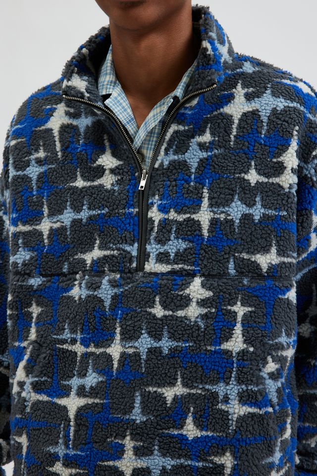 BDG Scotty Printed Fleece Half-Zip Mock Neck Sweatshirt BDG Scotty Printed Fleece Half-Zip Mock Neck Sweatshirt