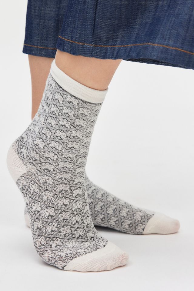 Intarsia Bow Sock | Urban Outfitters