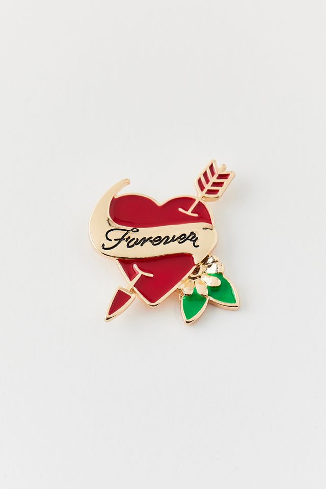 Forever Heart Enameled Pin | Urban Outfitters