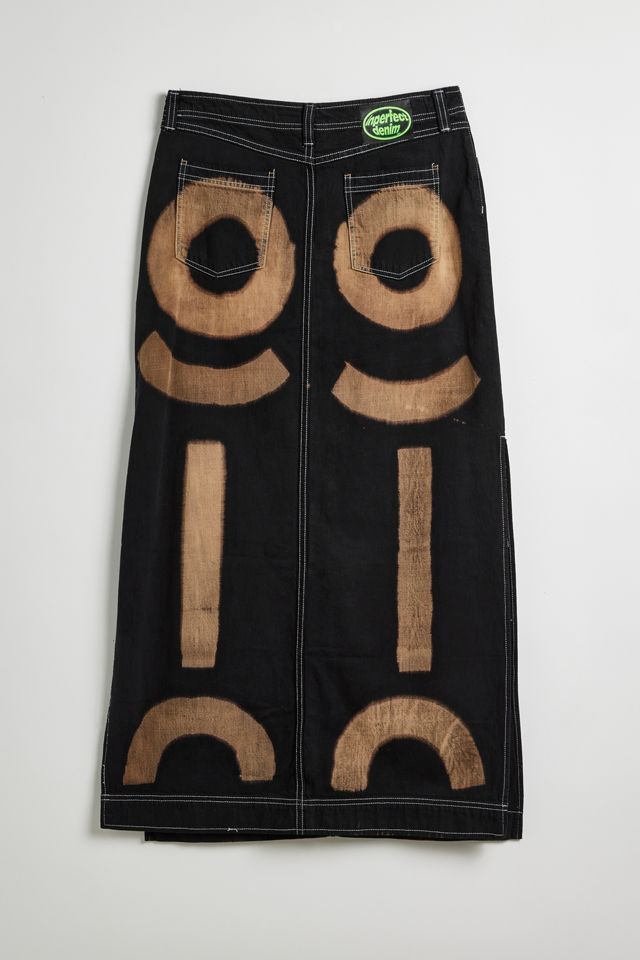 Inperfect Denim X Urban Renewal Bleach Dye Pattern Denim Maxi Skirt ...