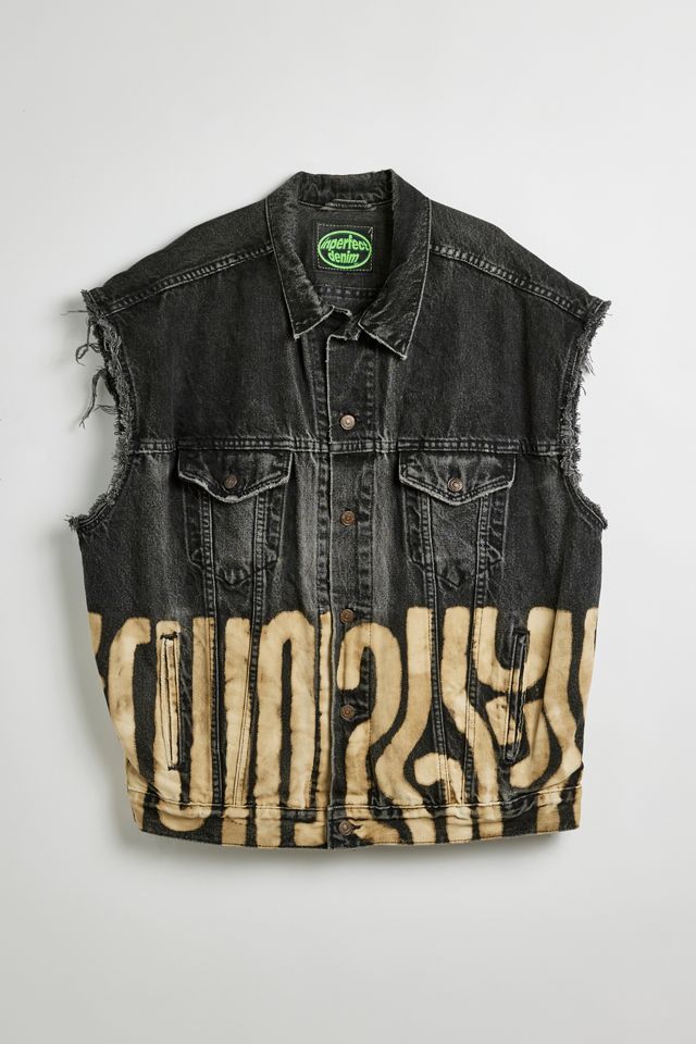 Inperfect Denim X Urban Renewal Bleach Dye Pattern Vest | Urban Outfitters
