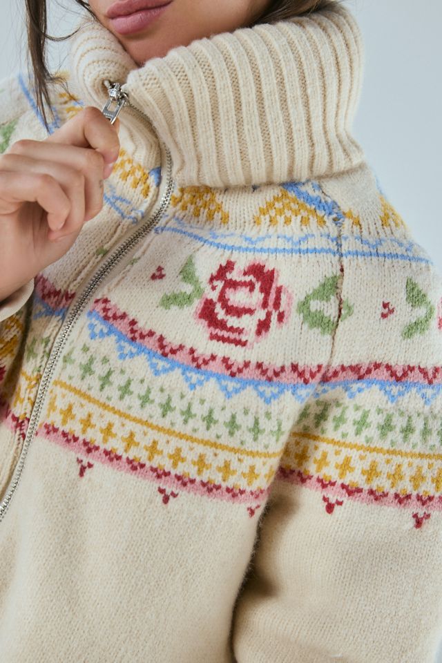 BLANKNYC Fairisle Piled Fleece Jacket | Urban Outfitters