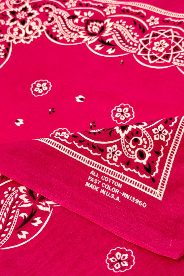 Vintage 1970’s Pink Floral Colorfast Bandana | Urban Outfitters