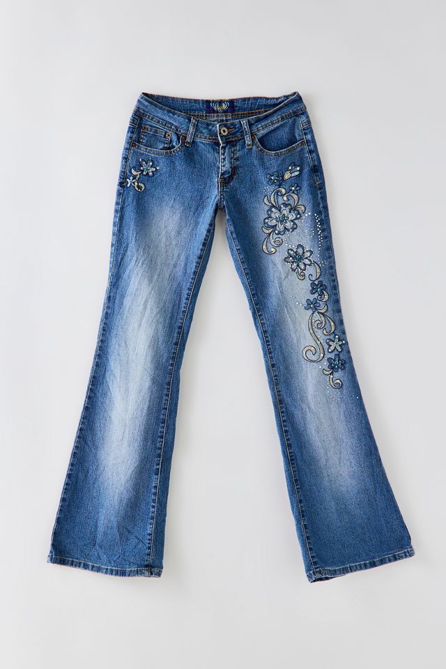 Vintage Angel Floral Gem Flared Jean | Urban Outfitters