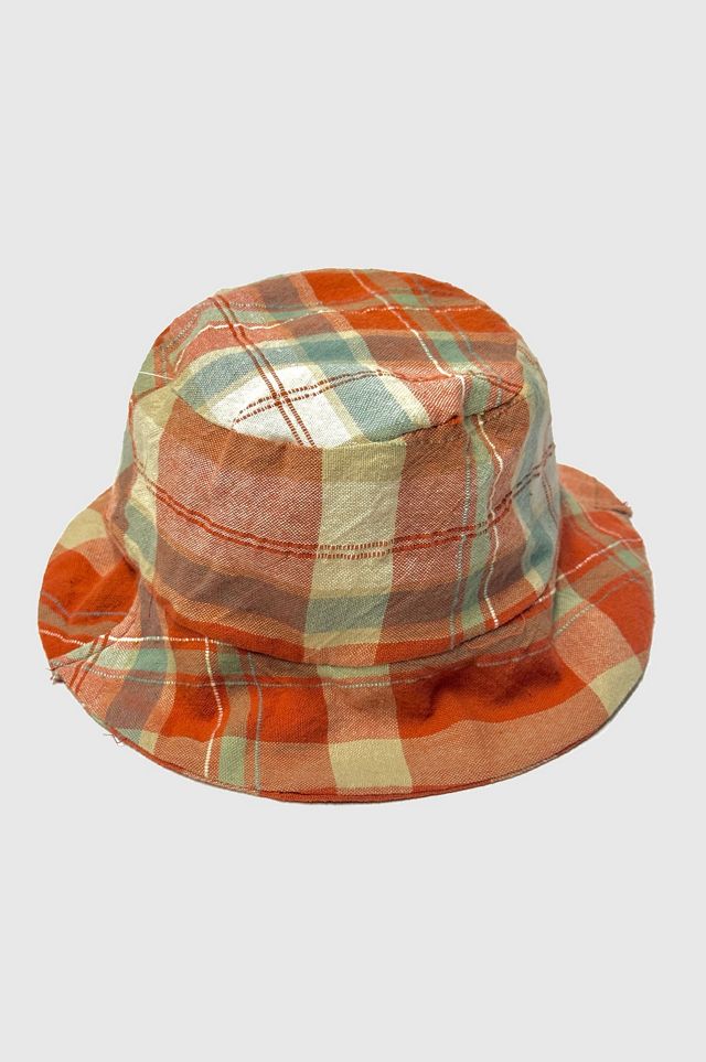 Vintage 1970’s Orange Plaid Bucket Hat | Urban Outfitters