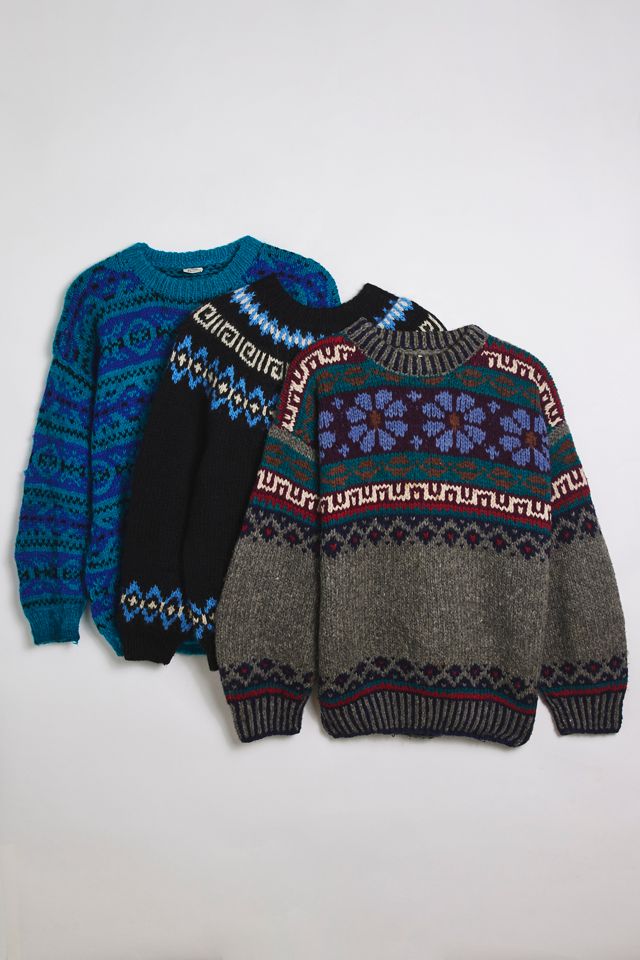 Vintage By UO Mountain Patterned Crew Neck Sweater | Urban Outfitters