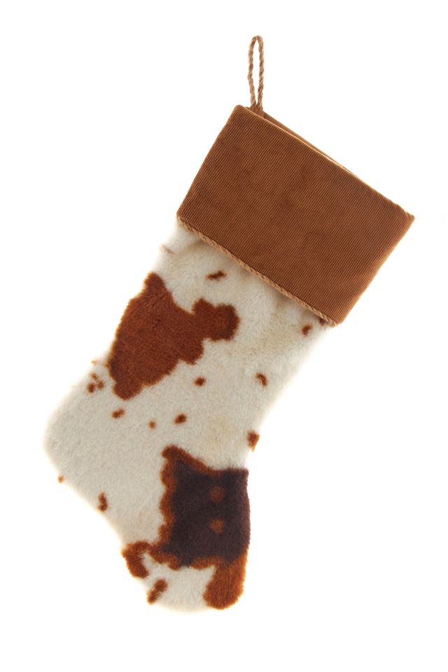 Western Cow Print Holiday Stocking | Urban Outfitters