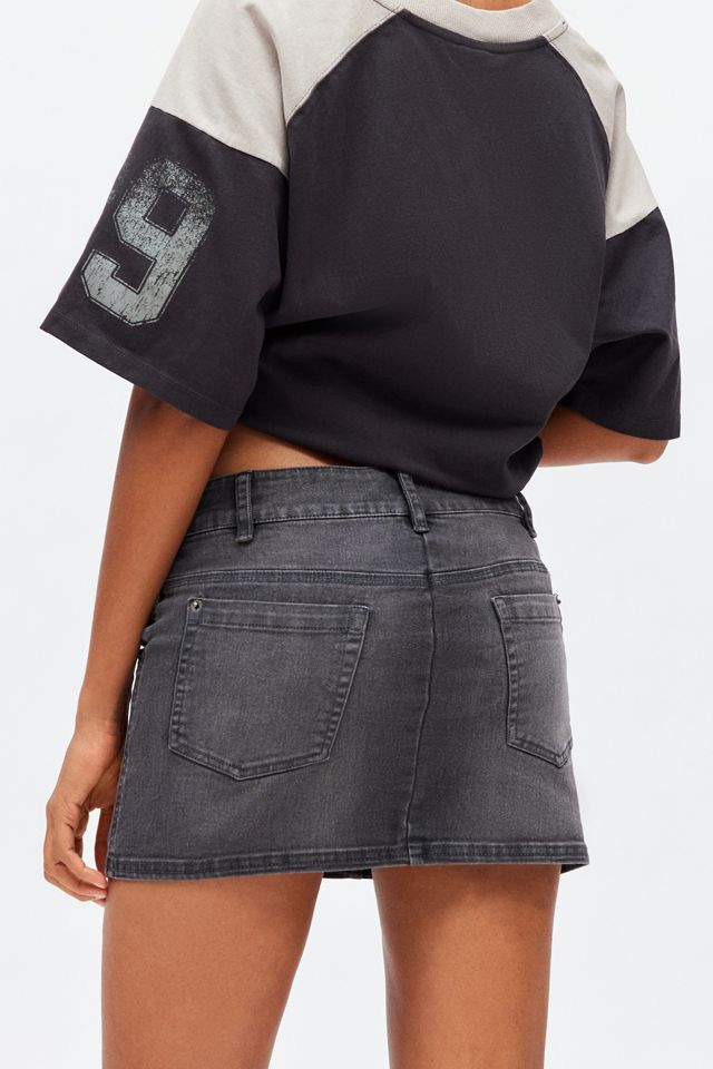 BDG Tatiana Moto Denim Low Rise Micro Mini Skirt | Urban Outfitters