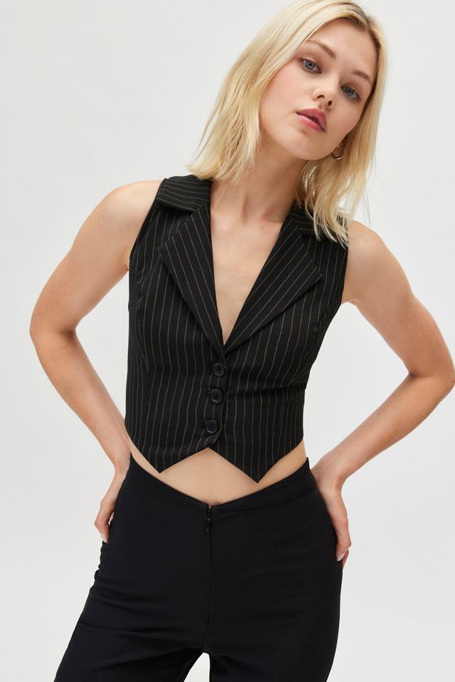 Urban Renewal Remnants Suiting Vest Cropped Tank Top | Urban Outfitters
