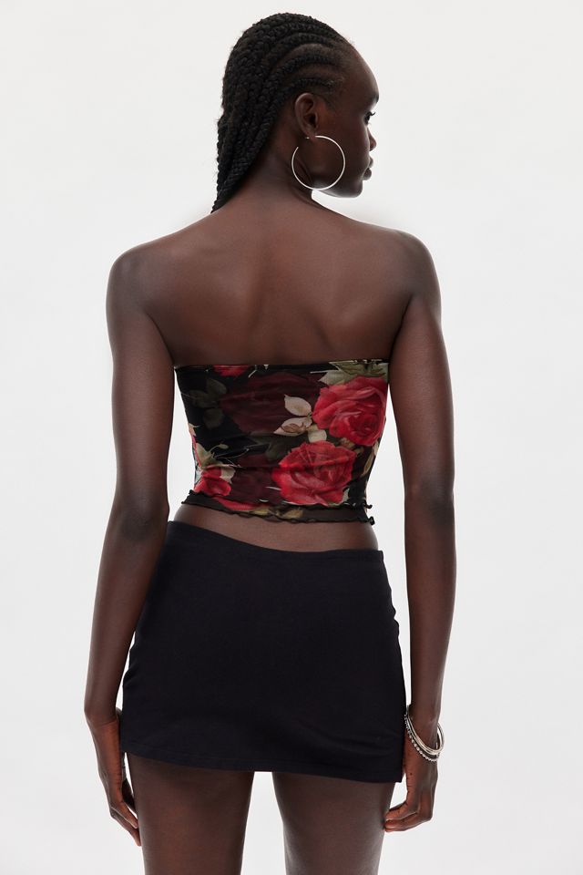 Silence + Noise Kori Printed Mesh Tube Top | Urban Outfitters