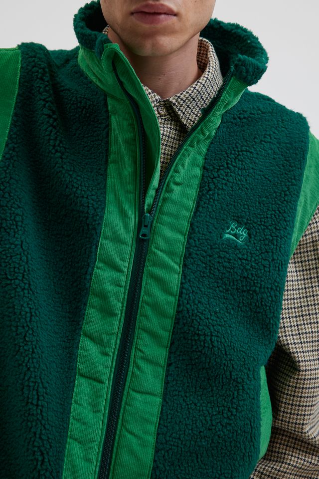 BDG Fleece & Cord Zip Vest | Urban Outfitters