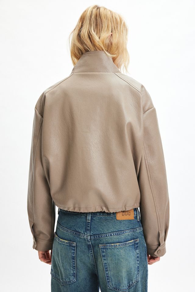 Silence + Noise Chloe Faux Leather Cropped Bomber Jacket | Urban ... Silence + Noise Chloe Faux Leather Cropped Bomber Jacket | Urban ...