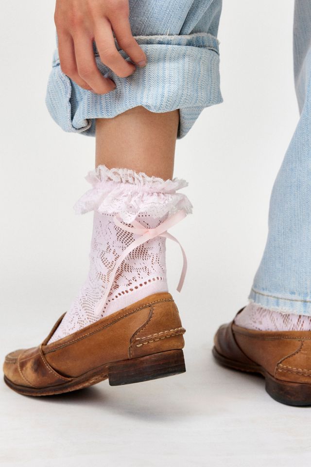 Ruffles & Bows Lace Sock | Urban Outfitters